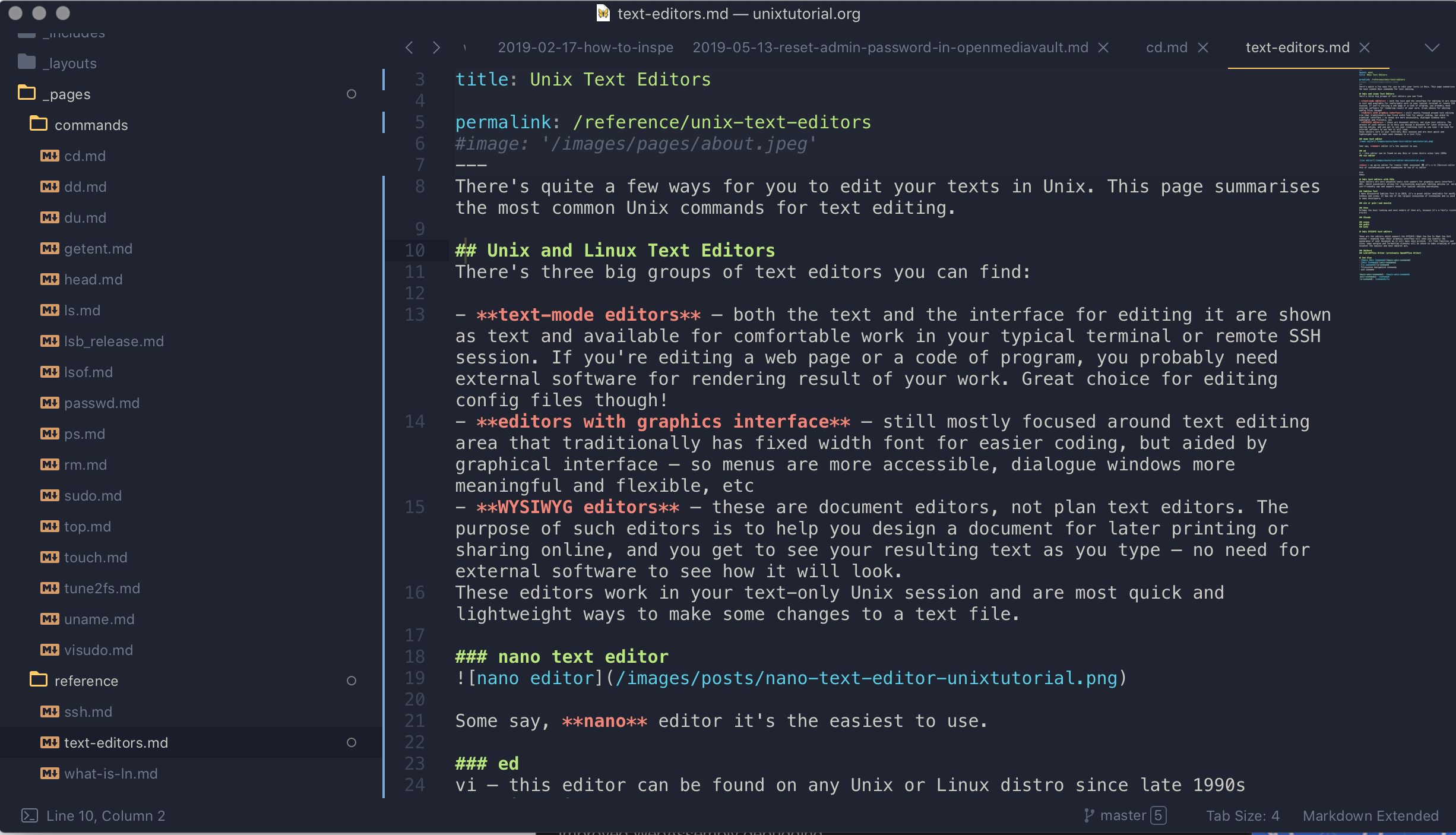 Unix Text Editors