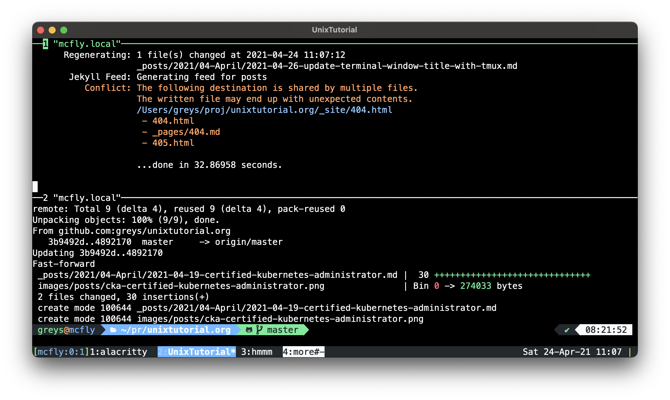 Update Terminal Window Title With Tmux